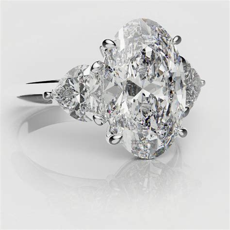 Oval And Heart Diamond Three Stone Engagement Ring Hyde Park Design
