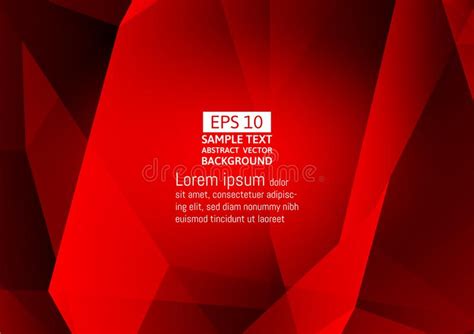 Red Color Polygon Abstract Vector Background Modern Design With Copy Space Stock Vector
