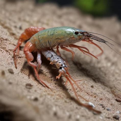 Premium Photo A Crayfish Has A Green Shell On Its Back