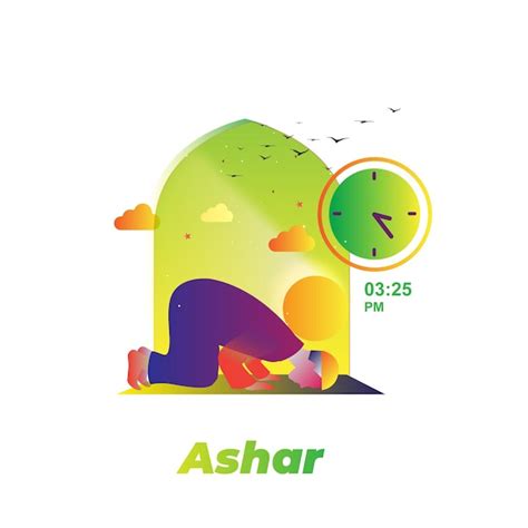 Premium Vector Ashar Muslim Time Prayer Illustration Vector