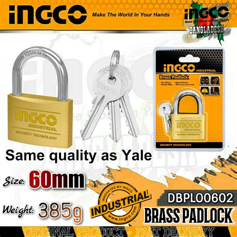 Brass Padlock 60mm Ingco Bd