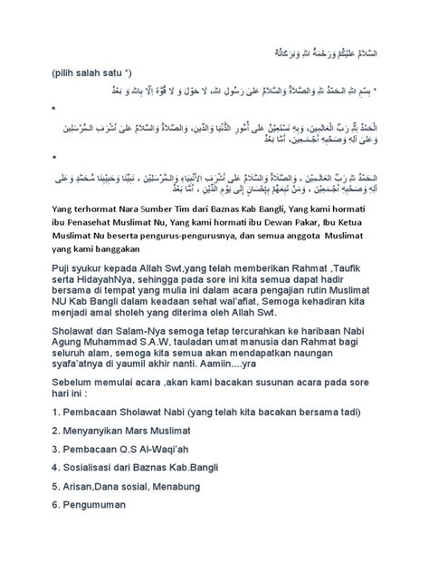 Mc Pengajian Muslimat Nu Pdf