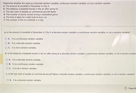 Solved Determine Whether The Value Is A Discrete Random Chegg