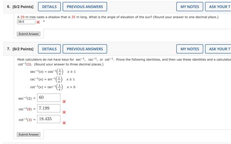 Solved Most Calculators Do Not Have Keys For Sec 1csc 1