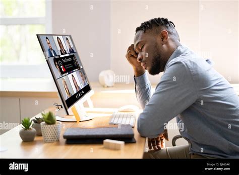 Video Conference Slow Internet Connection Poor Signal Problem Stock