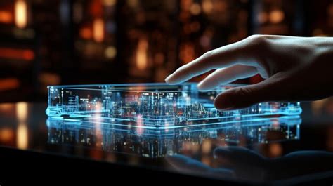Premium Ai Image Human Hand Touching Futuristic Hologram Technology