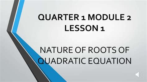 Nature Of Roots Of Quadratic Equationpptx