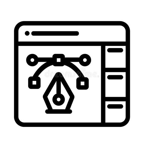 Graphic Design Software Icon Line Stroke Symbol Of Interface For