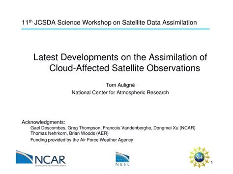 Ppt 11 Th Jcsda Science Workshop On Satellite Data Assimilation