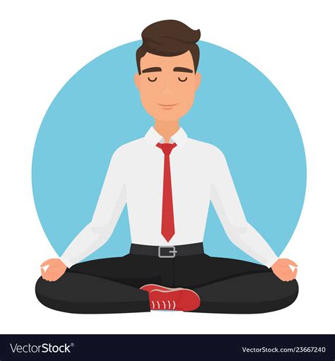 Businessman Sitting In Yoga Lotus Pose Royalty Free Vector