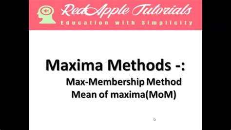 Methods Of Defuzzification Maxima Method In Hindi Youtube