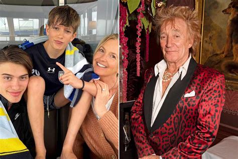 Rod Stewarts Wife Penny Lancaster Smiles With Their Two Sons Photos