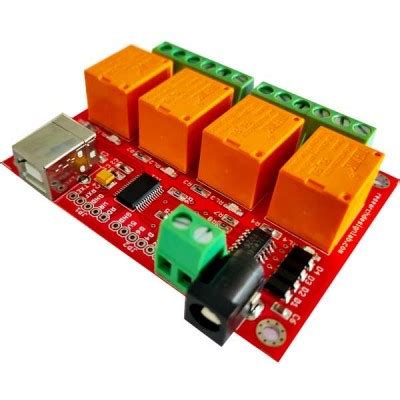 USB 4 Channel Relay Board DIN Rail