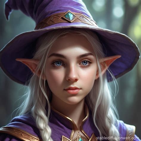 Young Female Elf Mage Portrait Stable Diffusion Online