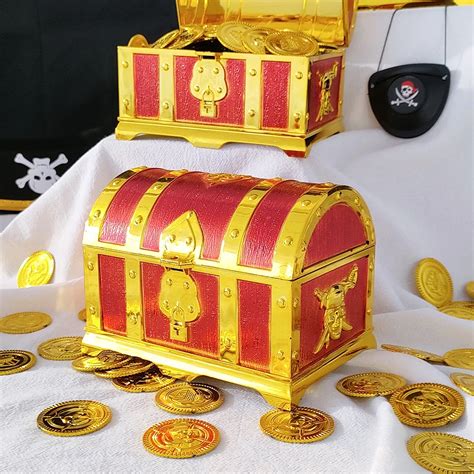 Treasure Chest For Classroom 100 Pieces Mini Pirate Treasure Chest Gold