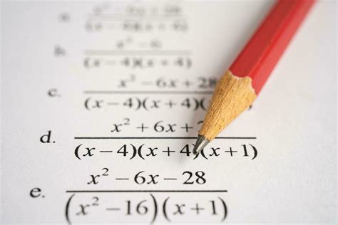 Pencil On Mathematic Formula Exercise Test Paper In Education School