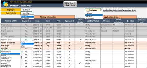 Nft Wallet Tracker Excel Template Nft Mint Tracking Tool