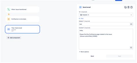 solved jira automation send email insert link to conf