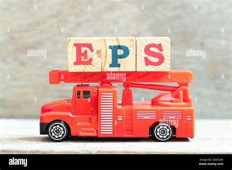 Fire Ladder Truck Hold Letter Block In Word Eps Abbreviation Of Earnings Per Share On Wood