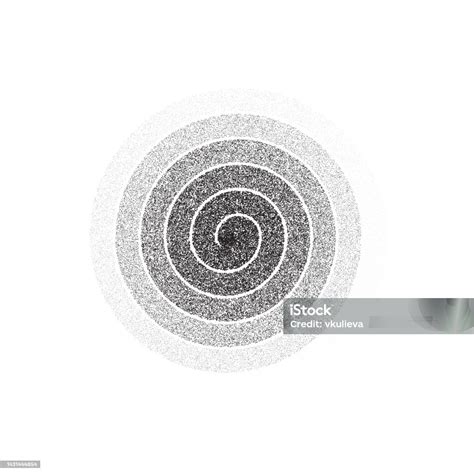 점선으로 된 나선형 모양 얇은 나선이 찔렸다 모래 곡물 질감 소용돌이 또는 돌리기 요소 도트 작업 스핀 기호 벡터 동심성에 대한