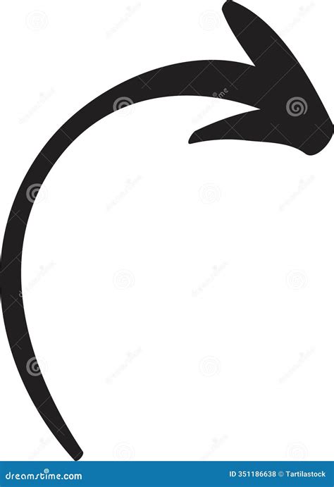 Curved Red Arrow On White Background Stock Illustration Cartoondealer