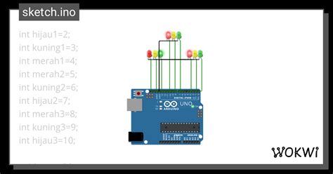 Lampu Mera Wokwi Esp32 Stm32 Arduino Simulator