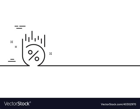 Loan Percent Line Icon Discount Sign Minimal Vector Image