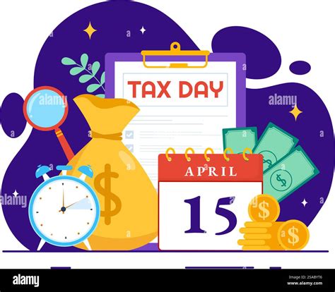 Happy Tax Day Vector Illustration On 15 April With Clipboard Tax Form