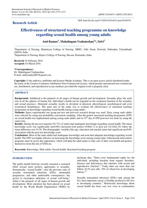 Pdf Effectiveness Of Structured Teaching Programme On Knowledge