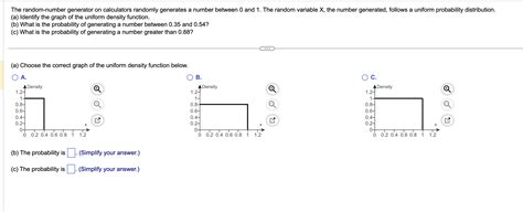 Solved A Identify The Graph Of The Uniform Density