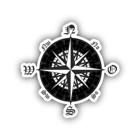 Map Compass Sticker Adventure Travel Stickers Print On Click