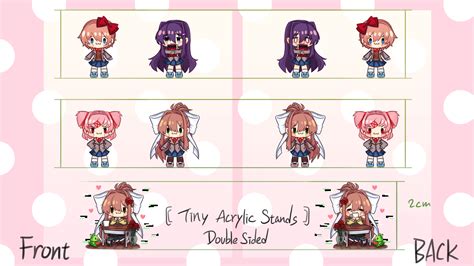 Printing Survey Of Fan Made Tiny Literature Club Member Acrylic Stands