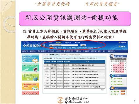 企業籌資更便捷 大眾投資更穩當 新版公開資訊觀測站操作介紹 2013年10月 Ppt Download
