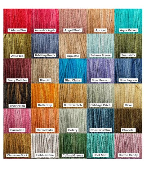 Classic Colorworks Conversion To Dmc Thread Chart Free Printable Free