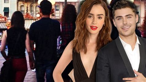 Zac Efron And Lily Collins Disneyland Date Holding Hands Youtube