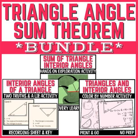 Triangle Angle Sum Theorem Sum Of Interior Angles Of A Triangle