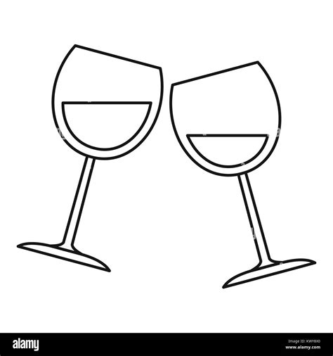 Wine Glasses Icon Outline Style Stock Vector Image And Art Alamy