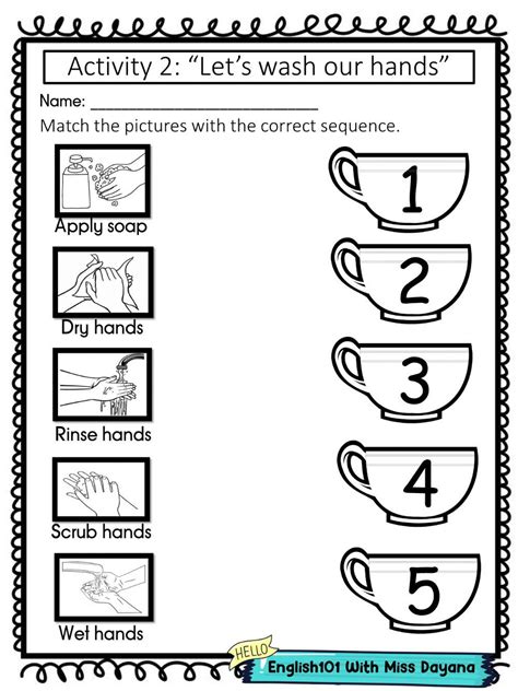 Year 1 Steps To Wash Your Hands Worksheet Washing Hands Activities
