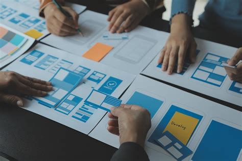 Premium Photo Ux Graphic Designer Creative Sketch Planning Application Process Development