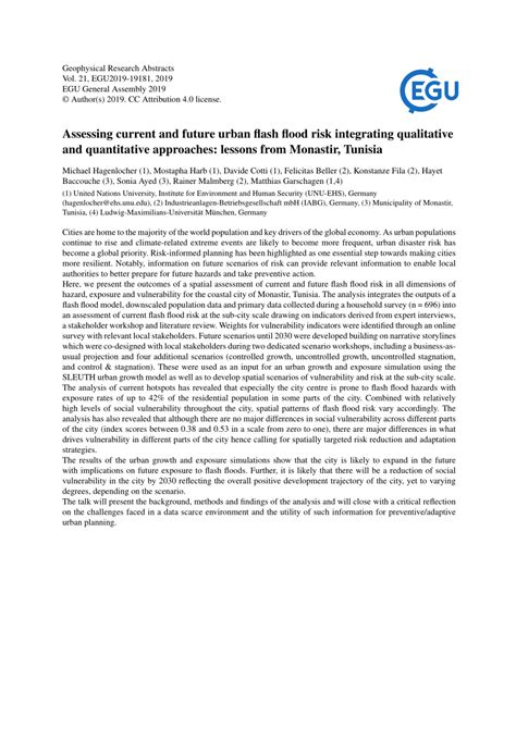 Pdf Assessing Current And Future Urban Flash Flood Risk Integrating Qualitative And