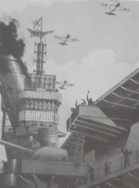 Drawing Ijn Taiho Island With Some Planes Fly Above The Carrier At