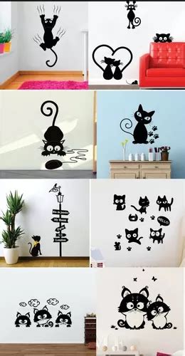 Vinilos Decorativos Pared Gatos Cuotas Sin Interés