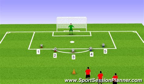 Footballsoccer Leftright Shooting Drill Technical Shooting Beginner