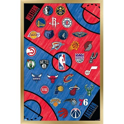 Nba League Logos 22 Wall Poster 22375 X 34 Framed