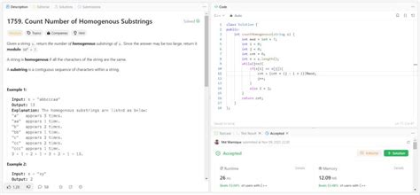 100daysofcode 100daysofcode Datastructures Algorithms Leetcode Substringcounting