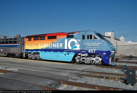 Amtrak F59phi 457 And Display Train