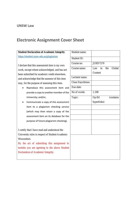 Unsw Law In The Global Context Op Ed Assignment Laws2270 Law In The Global Context Unsw