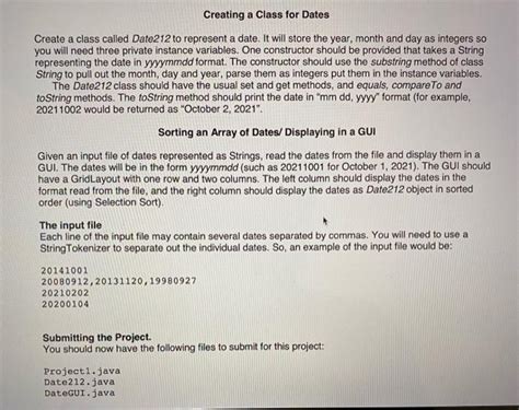 Solved A Creating A Class For Dates Create A Class Called Chegg