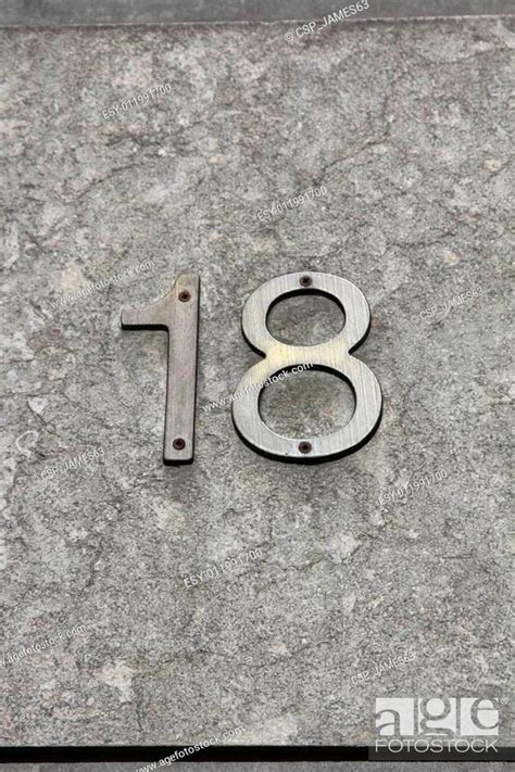 Number Eighteen 18 On A Wall Stock Photo Picture And Low Budget