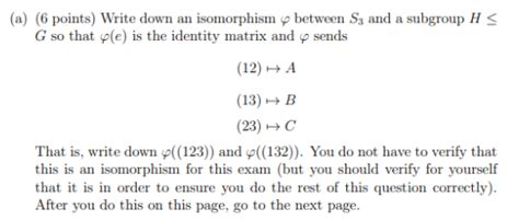 solved a 6 points write down an isomorphism y between s3